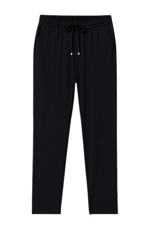 CONQUISTA Long Jersey Pants With Tie Detail - Black