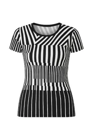 CONQUISTA Short Sleeve & White Top - Black