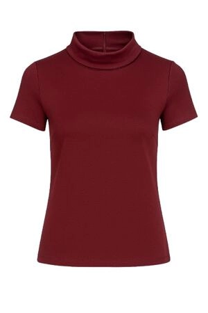CONQUISTA Short Sleeve Burgundy Top - Red
