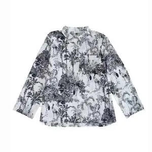 EFFEI Alavida Hand-printed Indian Block Print Cotton Shirt