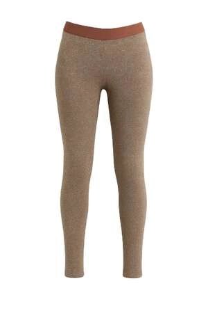 CONQUISTA Lurex Leggings - Brown