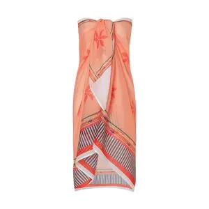 DHARA SHETH, DUBAI Peach Blossom Resort Tube-style Sarong Peach & Multicolour - Orange
