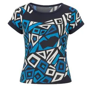 CONQUISTA Sleeveless Print Top Navy - Blue