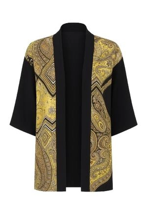 CONQUISTA Kimono Style Cardigan - Black