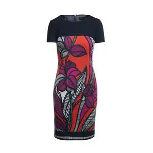 CONQUISTA Floral Dress - Blue/red