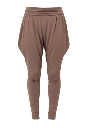 CONQUISTA Jersey Harem Style Pants With Pockets - Brown