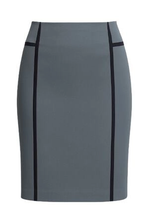 CONQUISTA Punto Di Roma Mini Skirt With Dark Decorative Trim - Grey