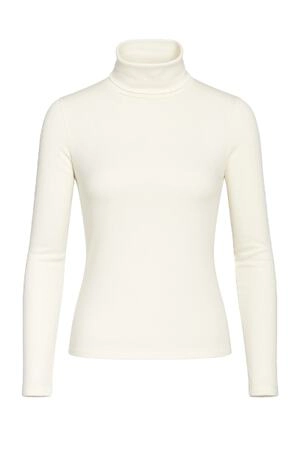 CONQUISTA Neutrals Ecru Turtle Neck Top By - Beige