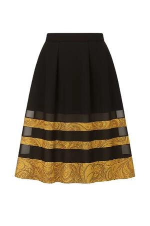CONQUISTA Full Midi Skirt In Beige - Brown