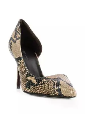 Khaite Jett D'orsay Python-effect Leather Pumps