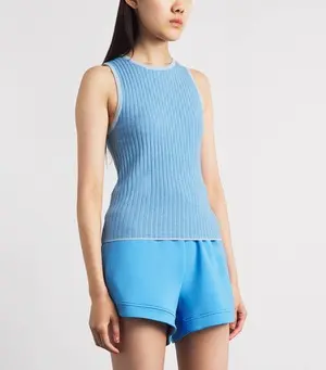Varley Rib-knit Sleeveless Tank Top - Blue
