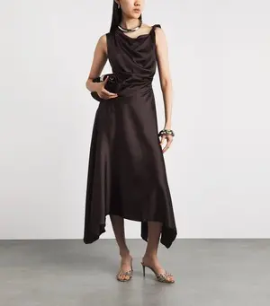 Staud Silk Portia Midi Dress
