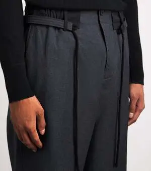 CRAIG GREEN Wool Lace Wide-leg Trousers