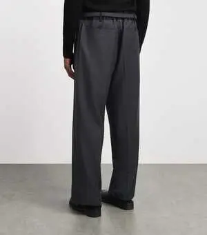 CRAIG GREEN Wool Lace Wide-leg Trousers - Grey