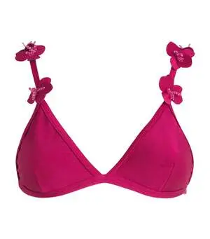 PatBO Floral Triangle Bikini Top - Pink
