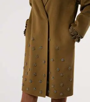 Marina Rinaldi Virgin Wool Embellished Coat