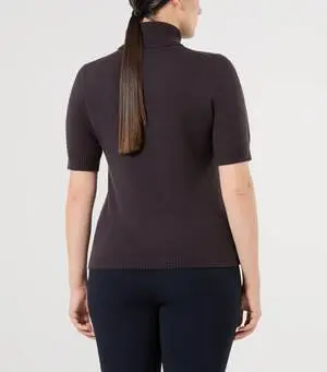 Marina Rinaldi Cashmere Short-sleeve High Neck Jumper - Brown