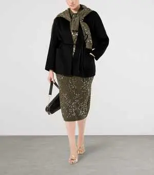 Marina Rinaldi Crystal-embellished Knitted Skirt