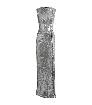 Lapointe Sequin Tuck-detail Gown - Black