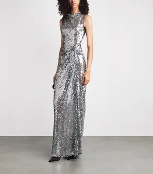 Lapointe Sequin Tuck-detail Gown