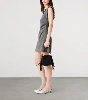 Maje Gathered Rhinestone Mini Dress