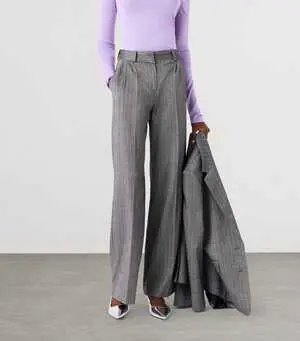 Maje Rhinestone Wide-leg Tailored Trousers
