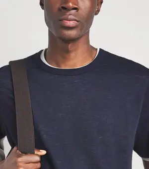 Vince Pima Cotton Slub Double-layer T-shirt - Navy