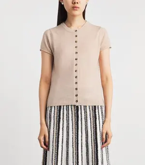 ME+EM Cashmere Short-sleeve Cardigan