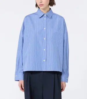 Max Mara Cotton Stripe Cropped Shirt