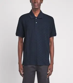 Sandro Cotton Jacquard Polo Shirt