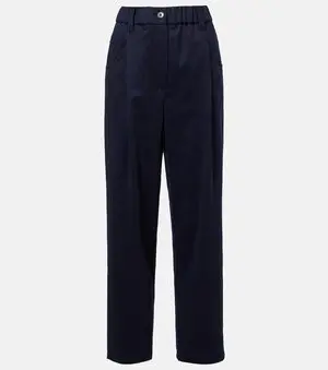 Brunello Cucinelli Monili Wool Straight Pants - Blue