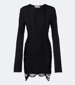 Attico Fringed Minidress - Black