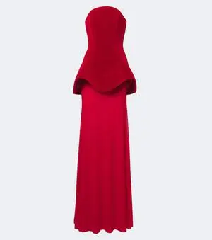David Koma Peplum Strapless Gown