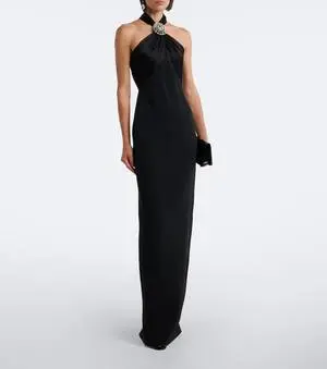 David Koma Embellished Halterneck Gown
