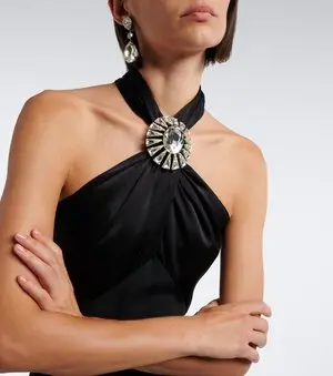 David Koma Embellished Halterneck Gown
