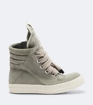 Rick Owens Geobasket Suede High-top Sneakers - Grey
