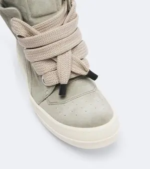 Rick Owens Geobasket Suede High-top Sneakers - Grey