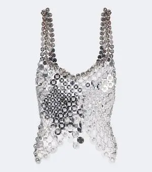 Rabanne Chainmail Embellished Top - Silver