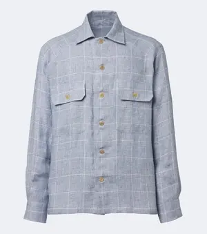Ralph Lauren Purple Label Checked Linen Jacket