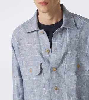 Ralph Lauren Purple Label Checked Linen Jacket