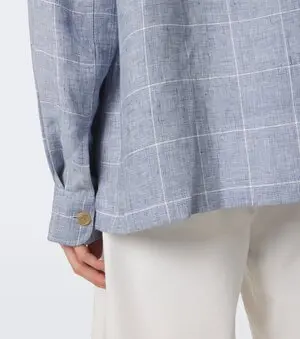 Ralph Lauren Purple Label Checked Linen Jacket