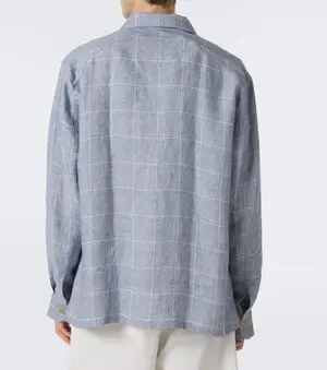 Ralph Lauren Purple Label Checked Linen Jacket