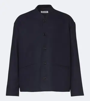 JIL SANDER Wool Overshirt - Blue