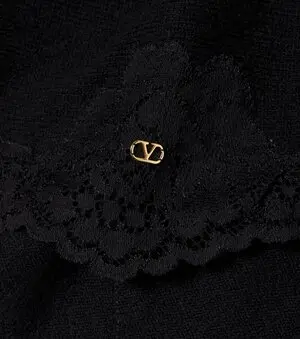 Valentino Garavani Vlogo Cashmere Lace-trimmed Scarf