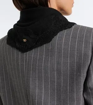 Valentino Garavani Vlogo Cashmere Lace-trimmed Scarf