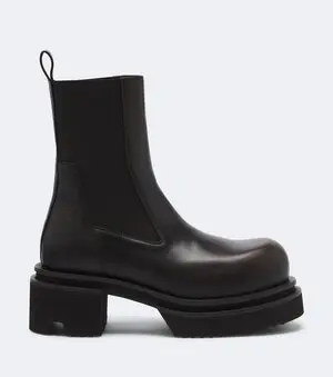 Rick Owens Beatle Leather Platform Chelsea Boots