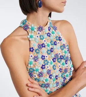 LA FUORI Arbor Beaded Open-back Minidress