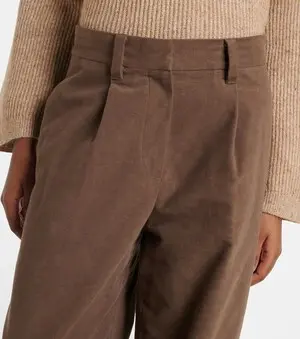 Brunello Cucinelli Monili Cotton Wide-leg Pants