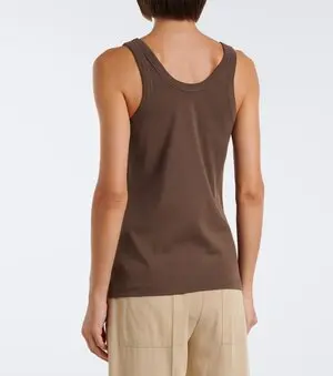 LEMAIRE Ribbed-knit Cotton Tank Top - Brown