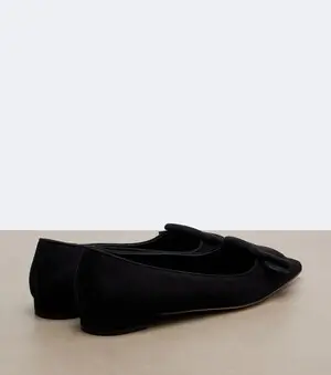 Manolo Blahnik Maysale Suede Ballet Flats